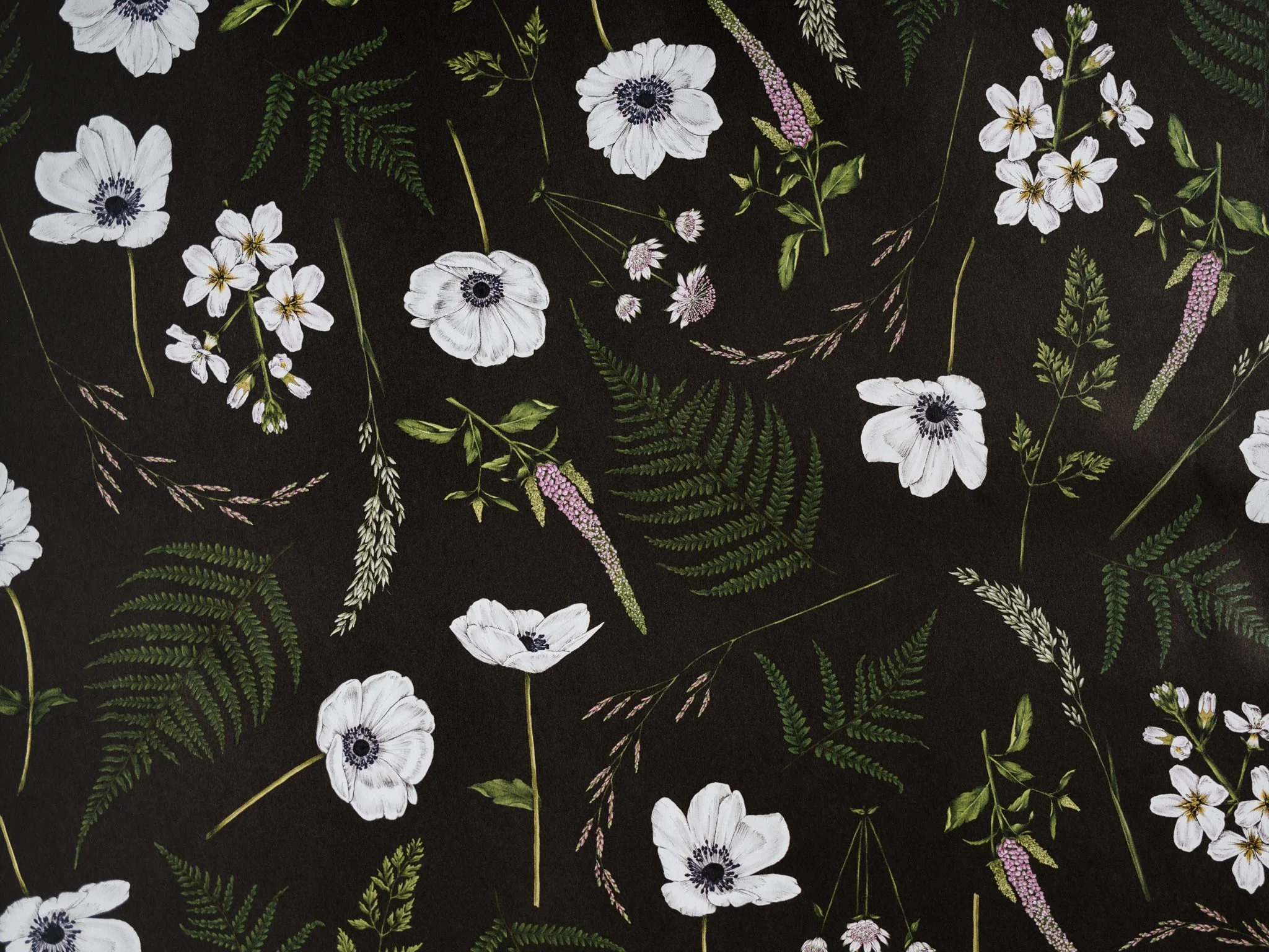 Black and white floral wrapping paper store